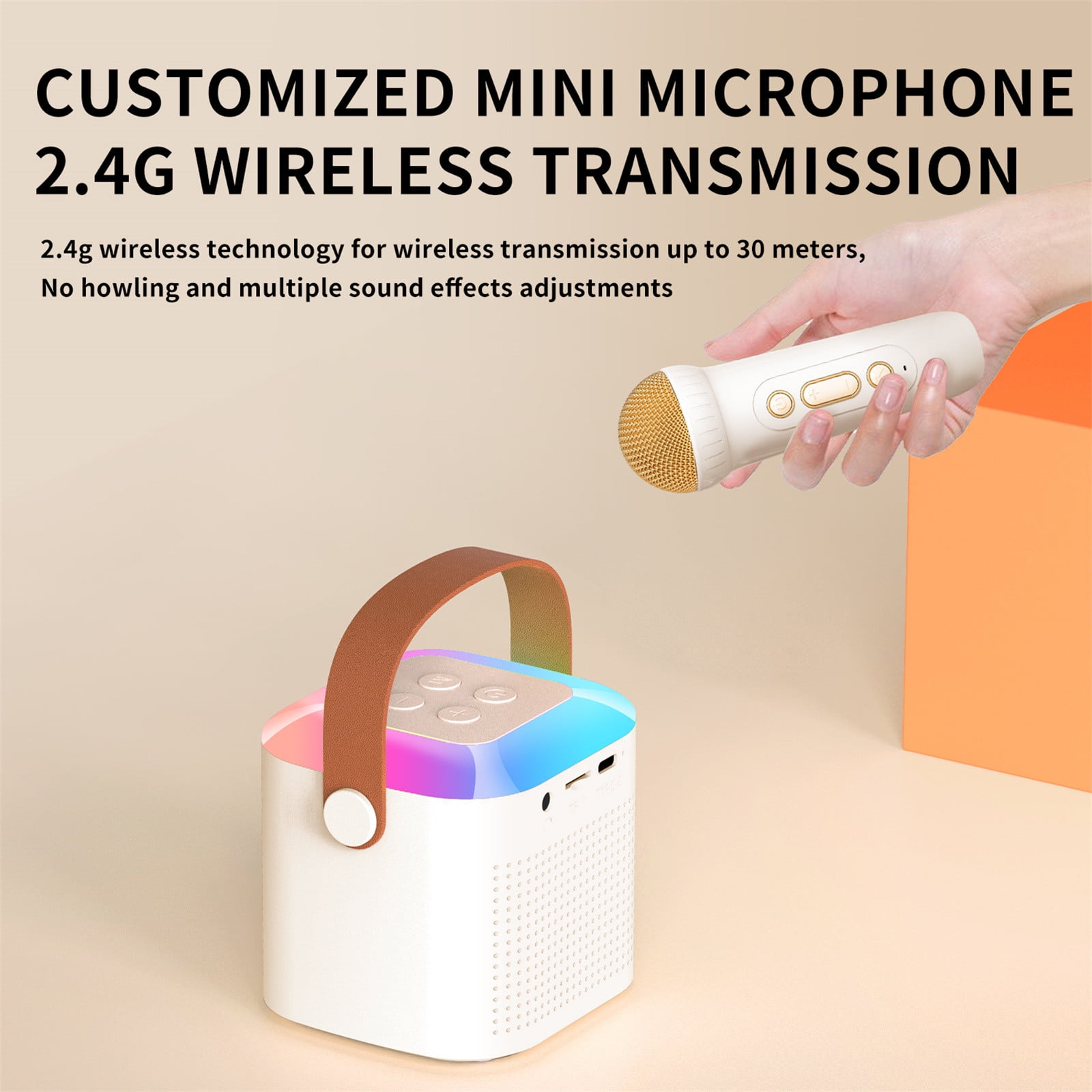 JGJJUGN Portable Bluetooth Speaker with Microphone for Wireless Karaoke ...