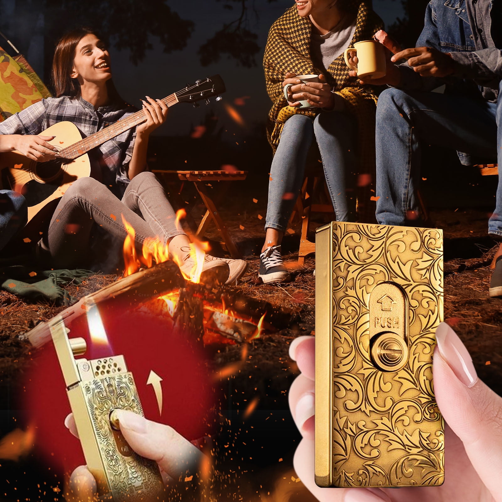 JGJJUGN Portable Kerosene Lighter | One-Button Ignition Lighter ...