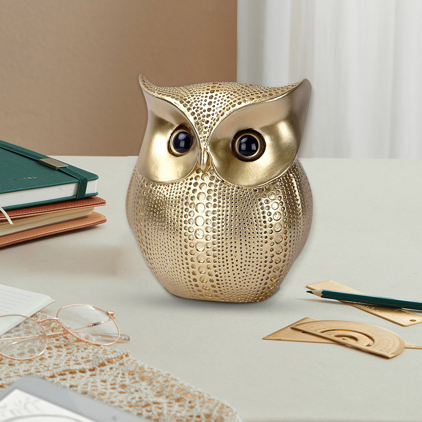 JGJJUGN Resin Owl Figurines Home Decor Crafts, Boho Style Owl Statues ...