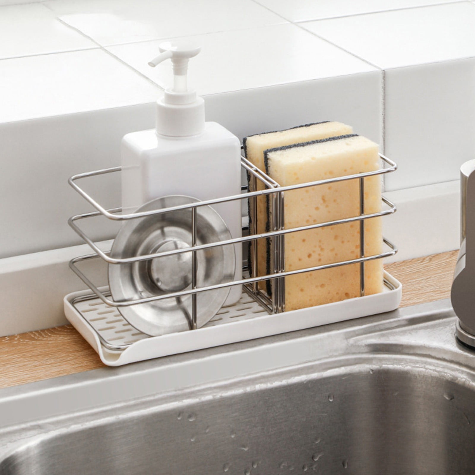 JGJJUGN Stainless Steel Kitchen Countertop Sponge Drains Rack, Non ...