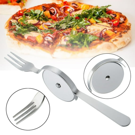 JGJJUGN Stainless Steel Pizza Cutter Knife and Fork Set, Multi-Purpose ...