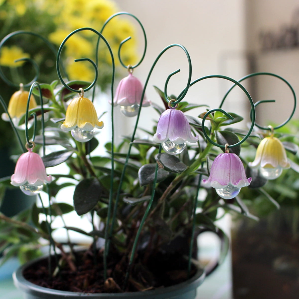 JGJJUGN Valley Flower Set of Nine: Miniature Plug-in Resin Fake Flowers ...