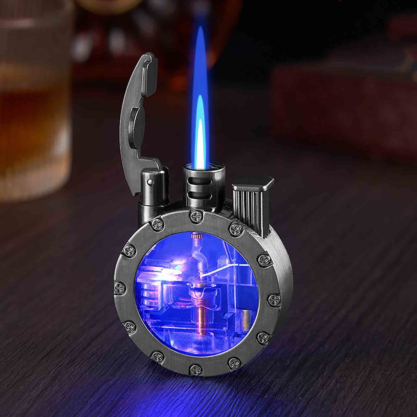 JGJJUGN Vintage Transparent Kerosene Trench Lighter with LED Lights ...