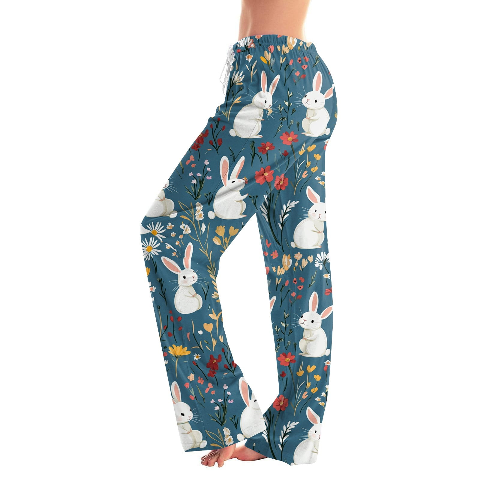 JGNGSHN Cozy Easter Bunny Pajamas Women's Soft Sleepwear Lounge Pants ...