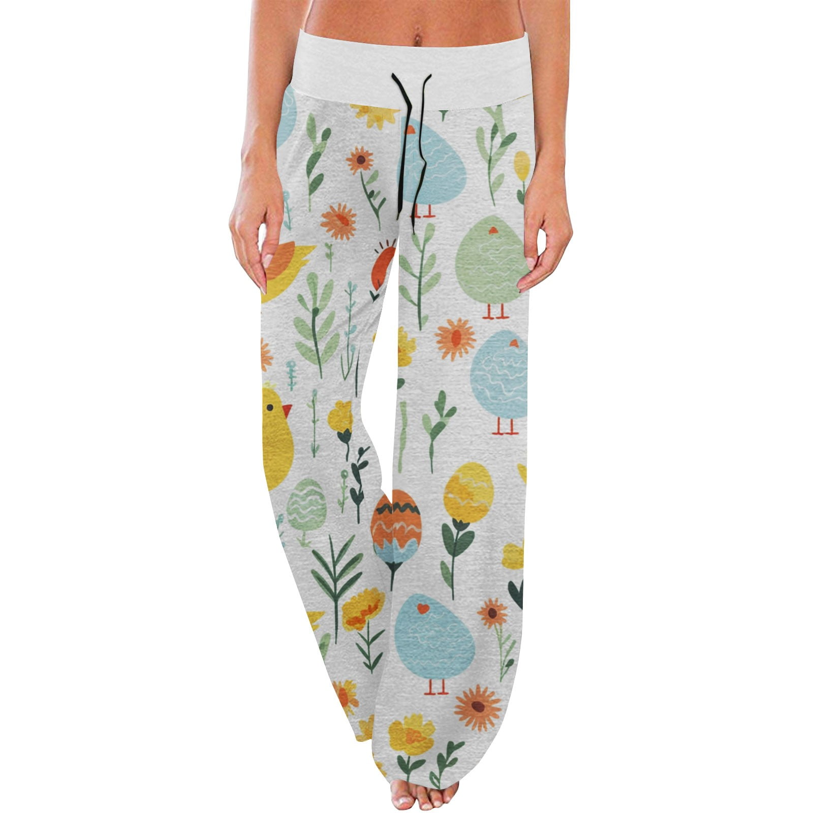 JGNGSHN Easter Themed Pajamas for Women Baggy Wide Leg Lounge Pant ...