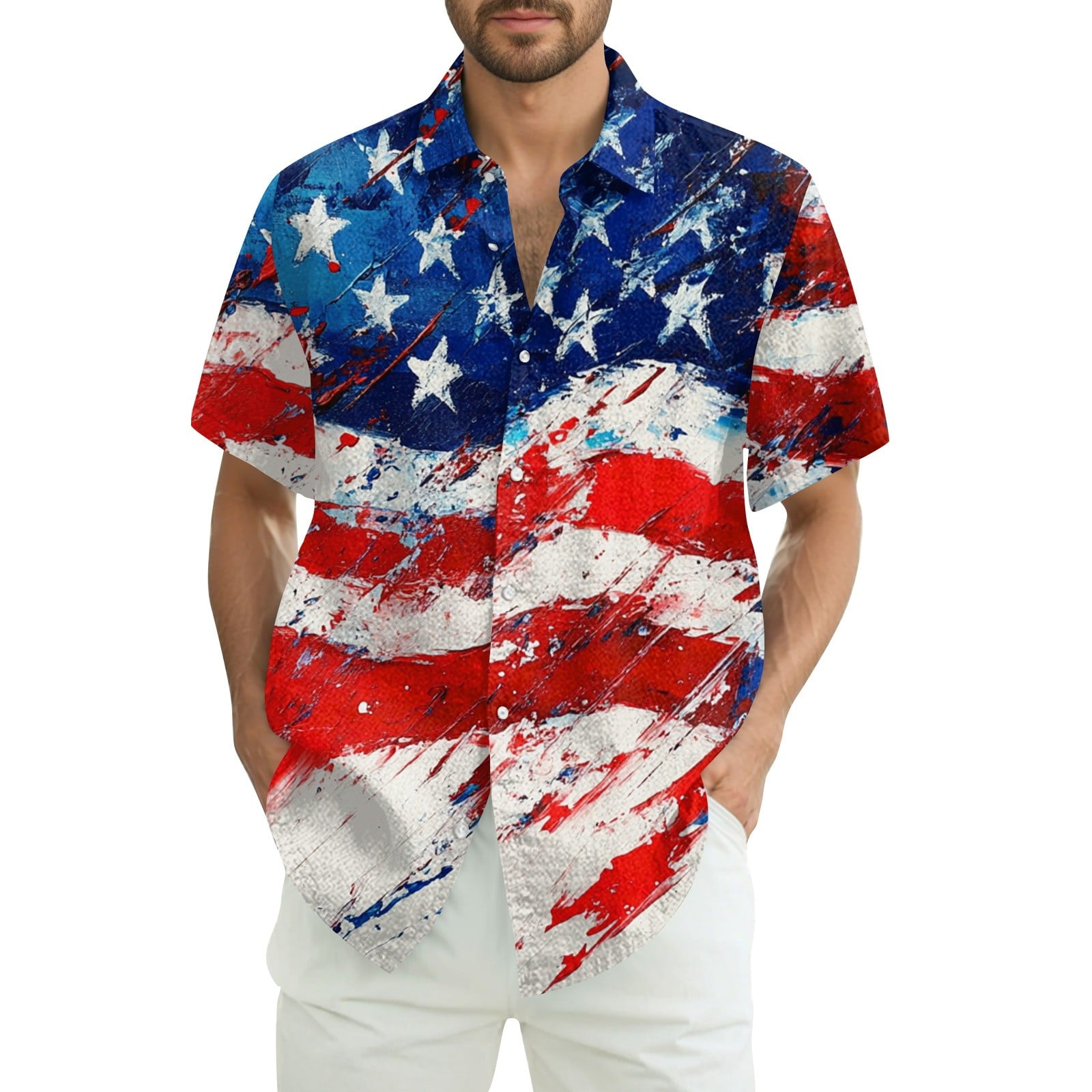 JGNGSHN Men's July 4th Independence Day T-Shirts Independence Day Short ...