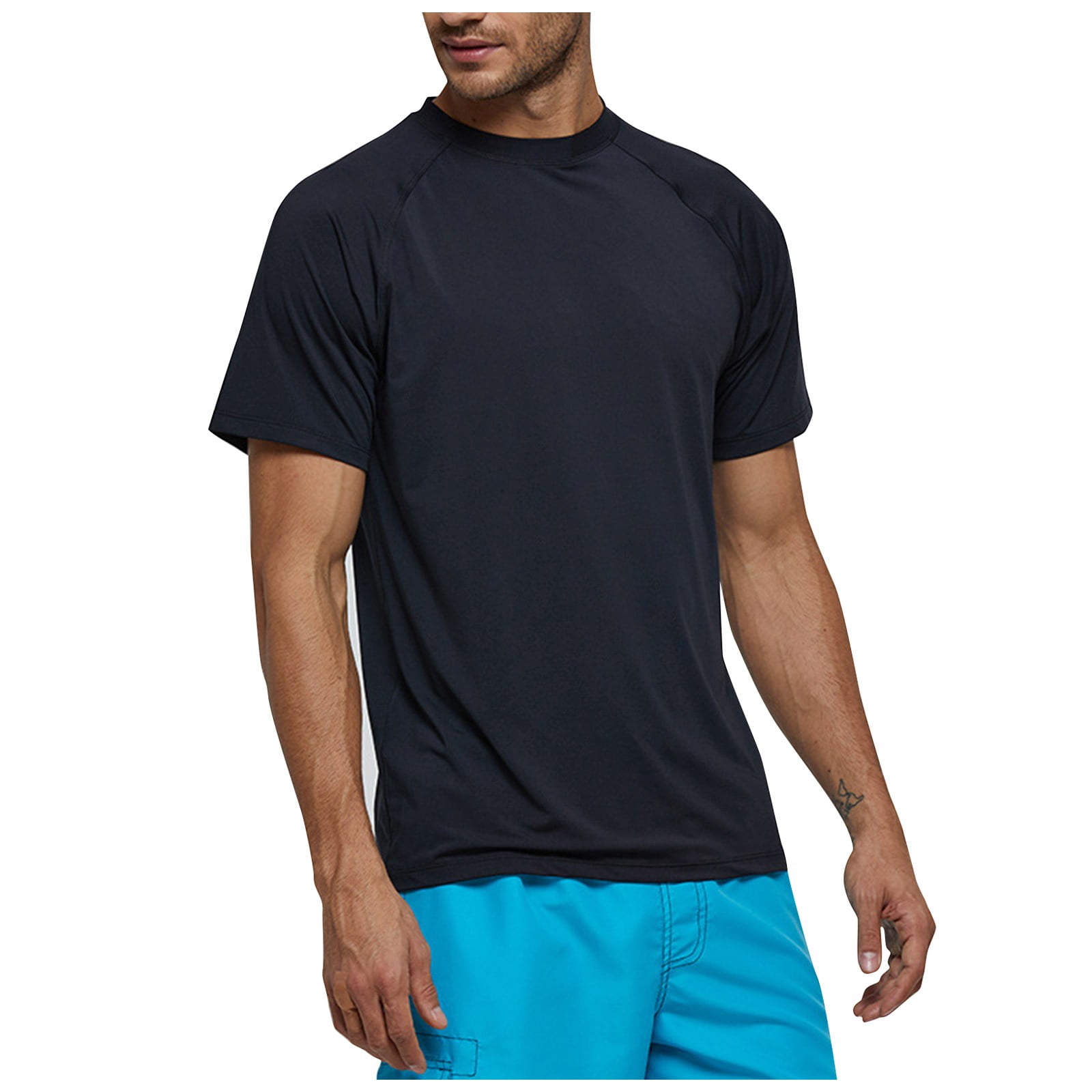 JGNGSHN Men's UPF 50+ Swim Shirts, Short Sleeve UV Sun Protection Rash ...
