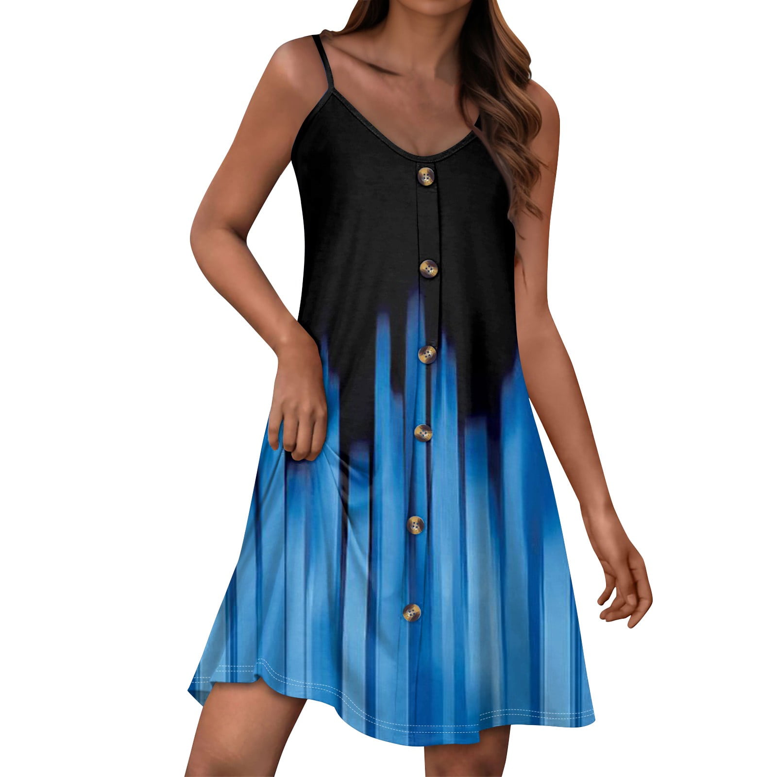 JGNGSHN Midi Dresses for Women Sleeveless Button Down Shirt Midi ...