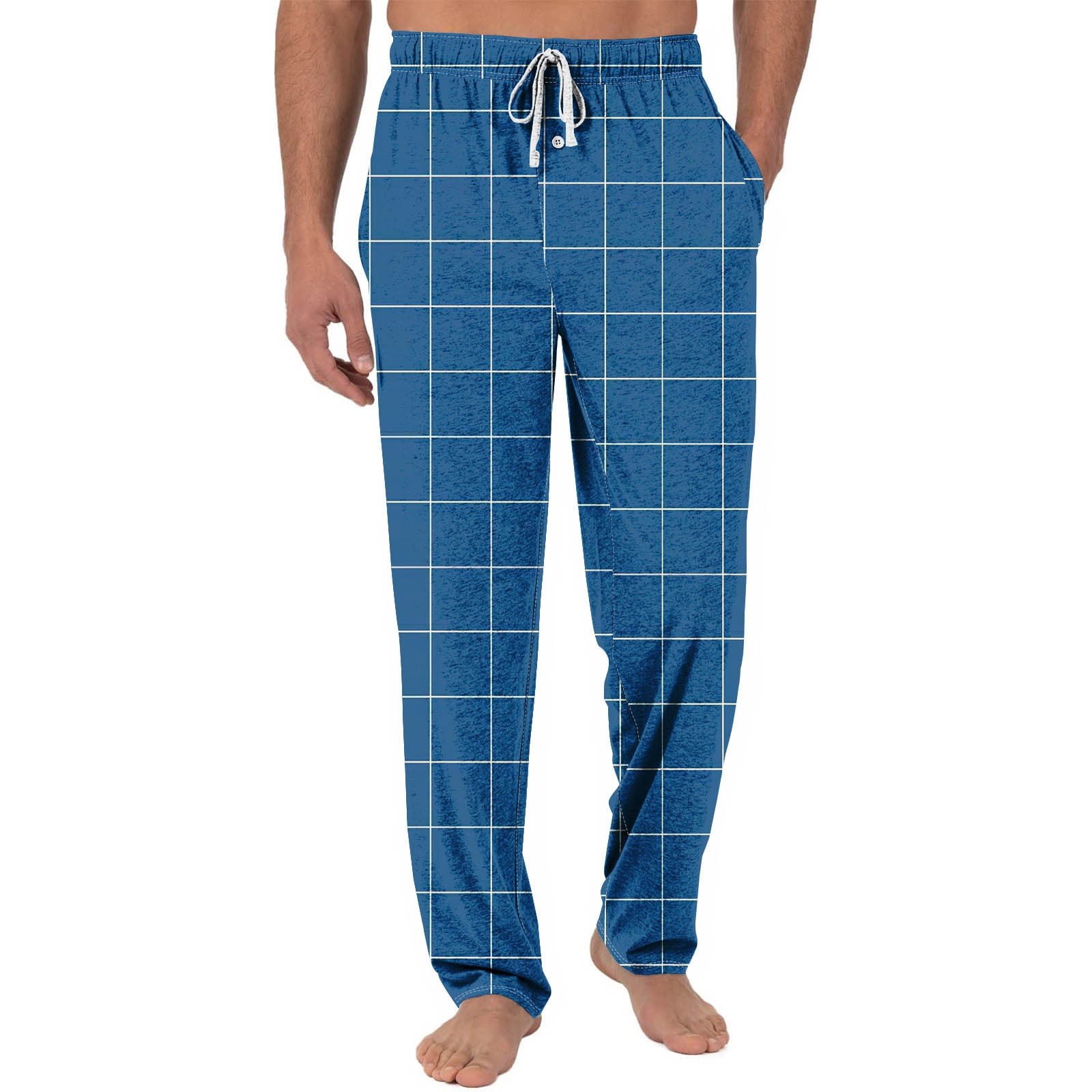 JGNGSHN Pajama for Men Drawstring Pants Pjs Bottoms with Pocket Button ...