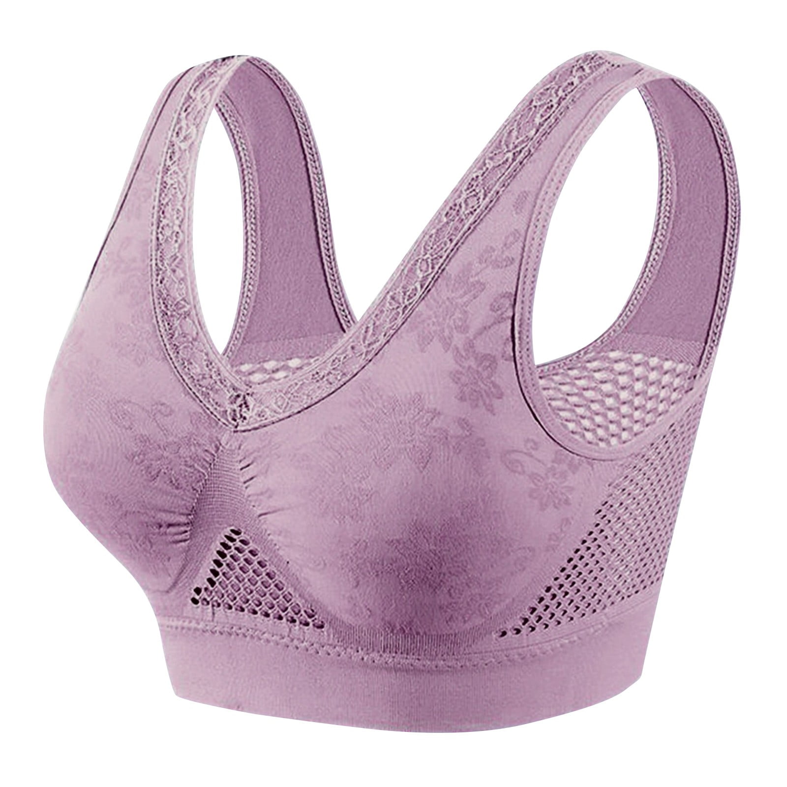 JGNGSHN Powerful Push up Mesh Breathable Wireless Bras - Full Coverage ...