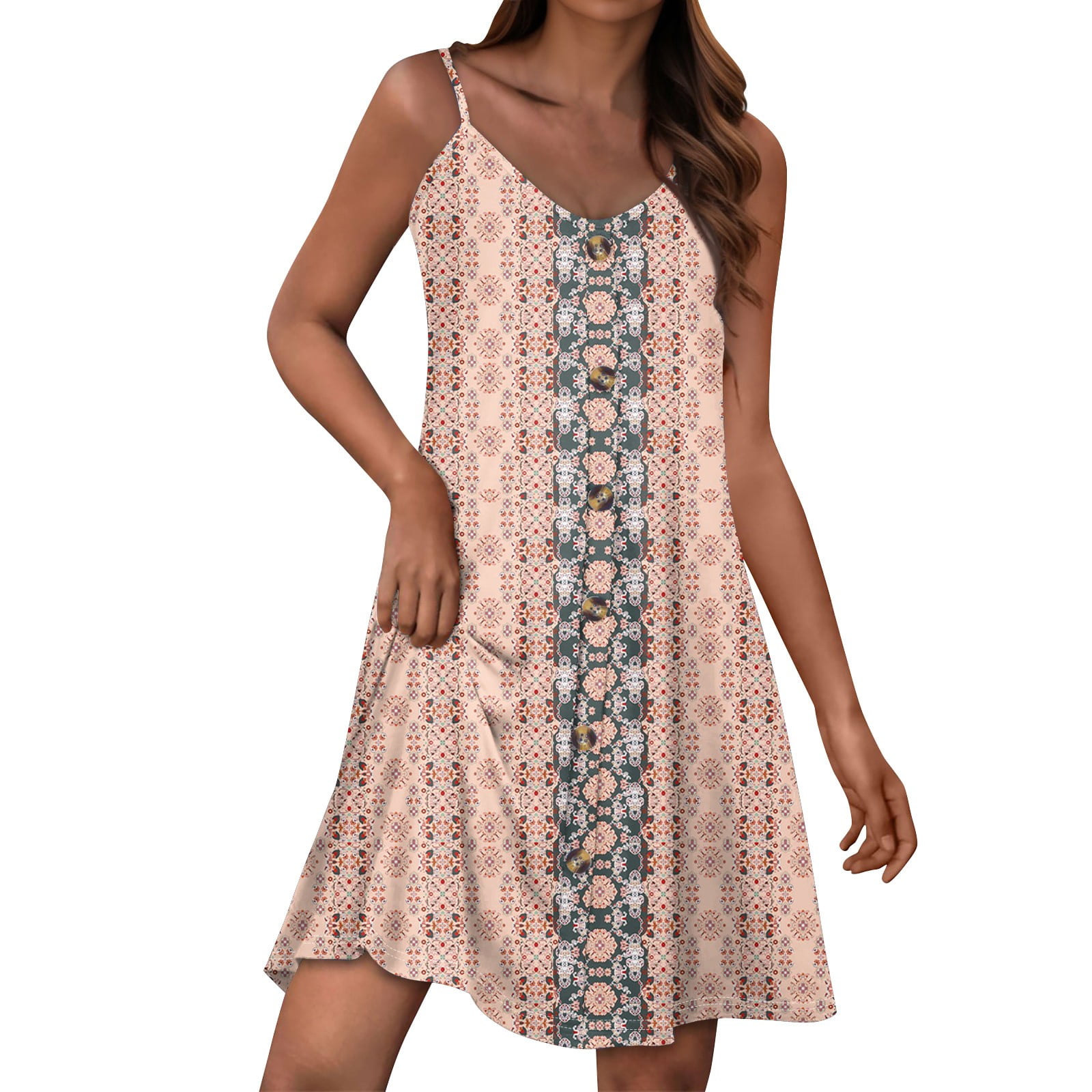 JGNGSHN Summer Dresses for Women V Neck Sleeveless Sundresses Soft ...
