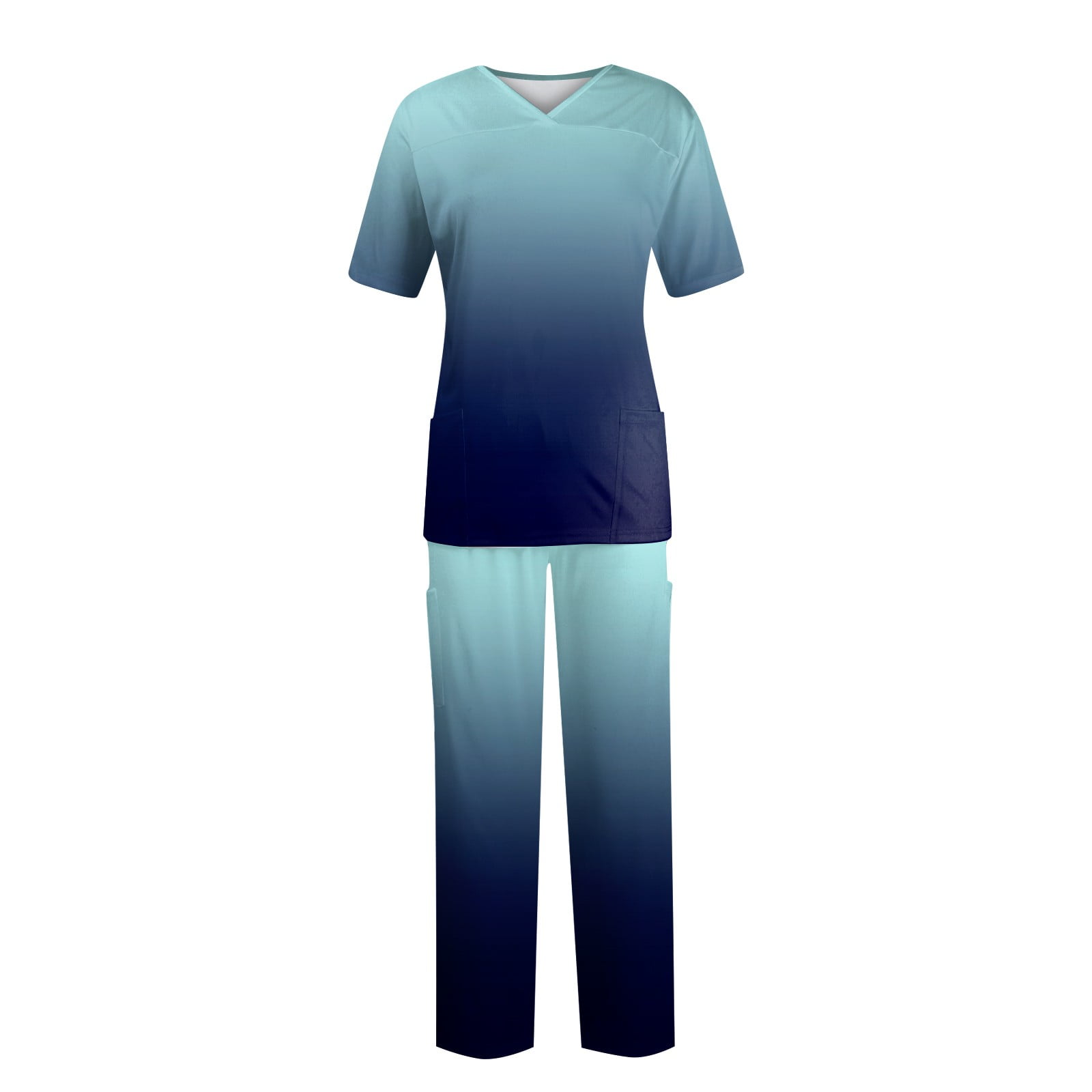 JGNGSHN Women's Medical Scrubs Set Natural Uniforms with 4 Pocket ...