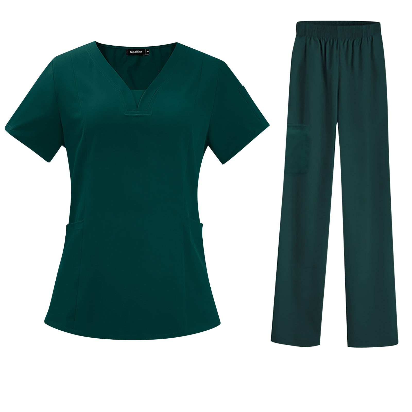 JGNGSHN Women's Scrub Set Medical Uniform Scrubs Set Fashion V-Neck Top ...
