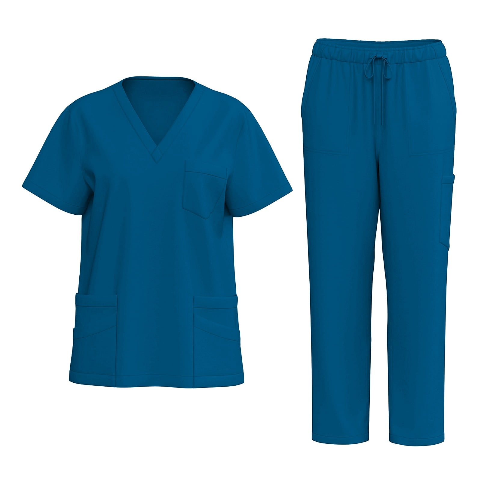 JGNGSHN Womens Cool Uniforms V-Neck Scrub Top Long Pants with Pockets ...