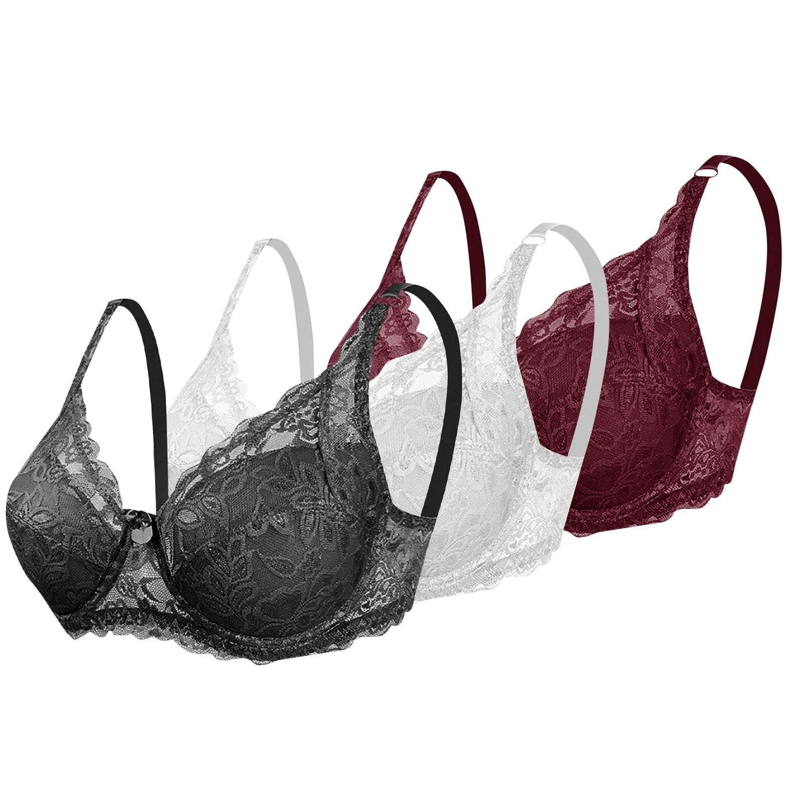 JGQJGAK 3Pc Lightweight Wireless Correcting Bras, Bra For Seniors Plus ...