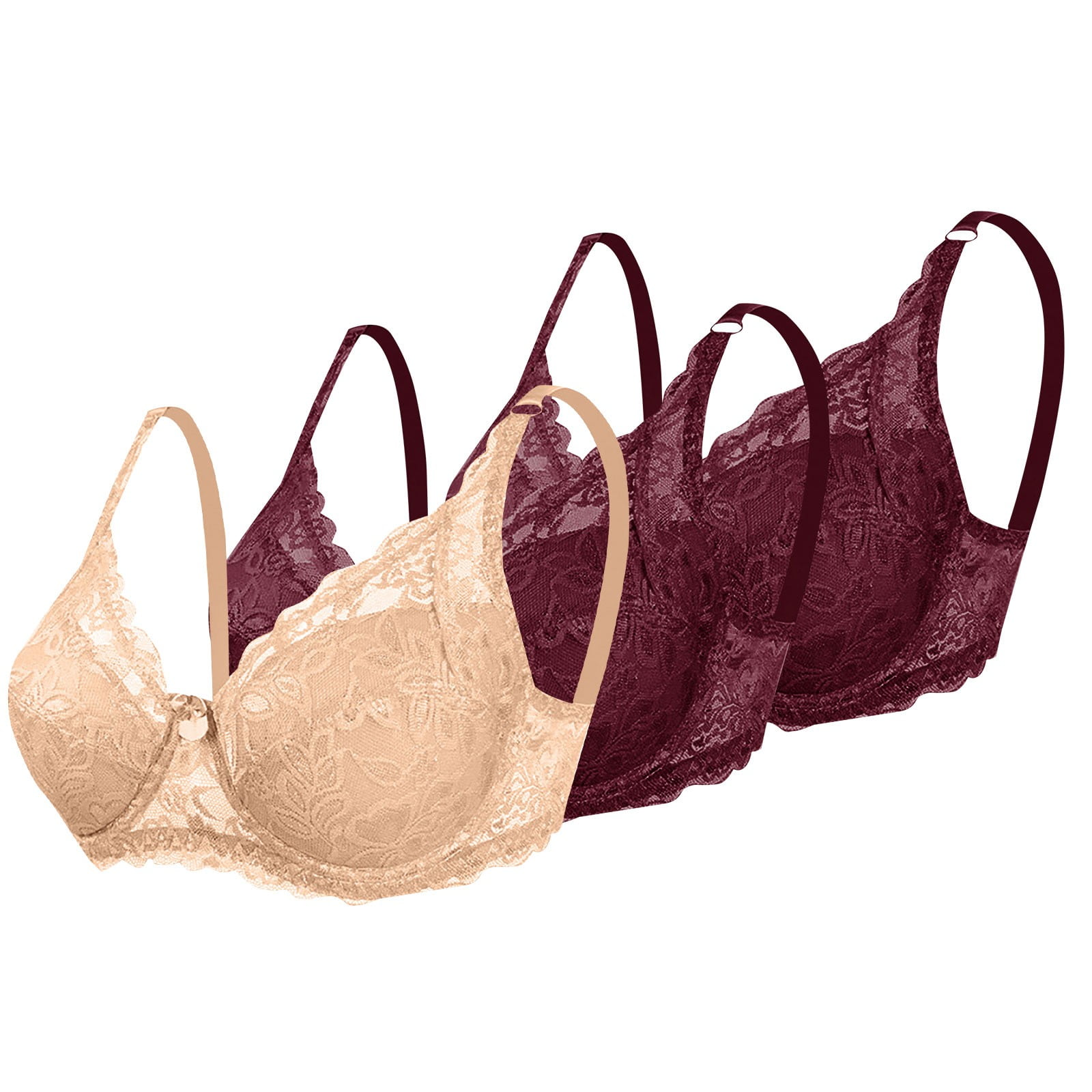 JGQJGAK 3Pc Lightweight Wireless Correcting Bras, Bra For Seniors Plus ...
