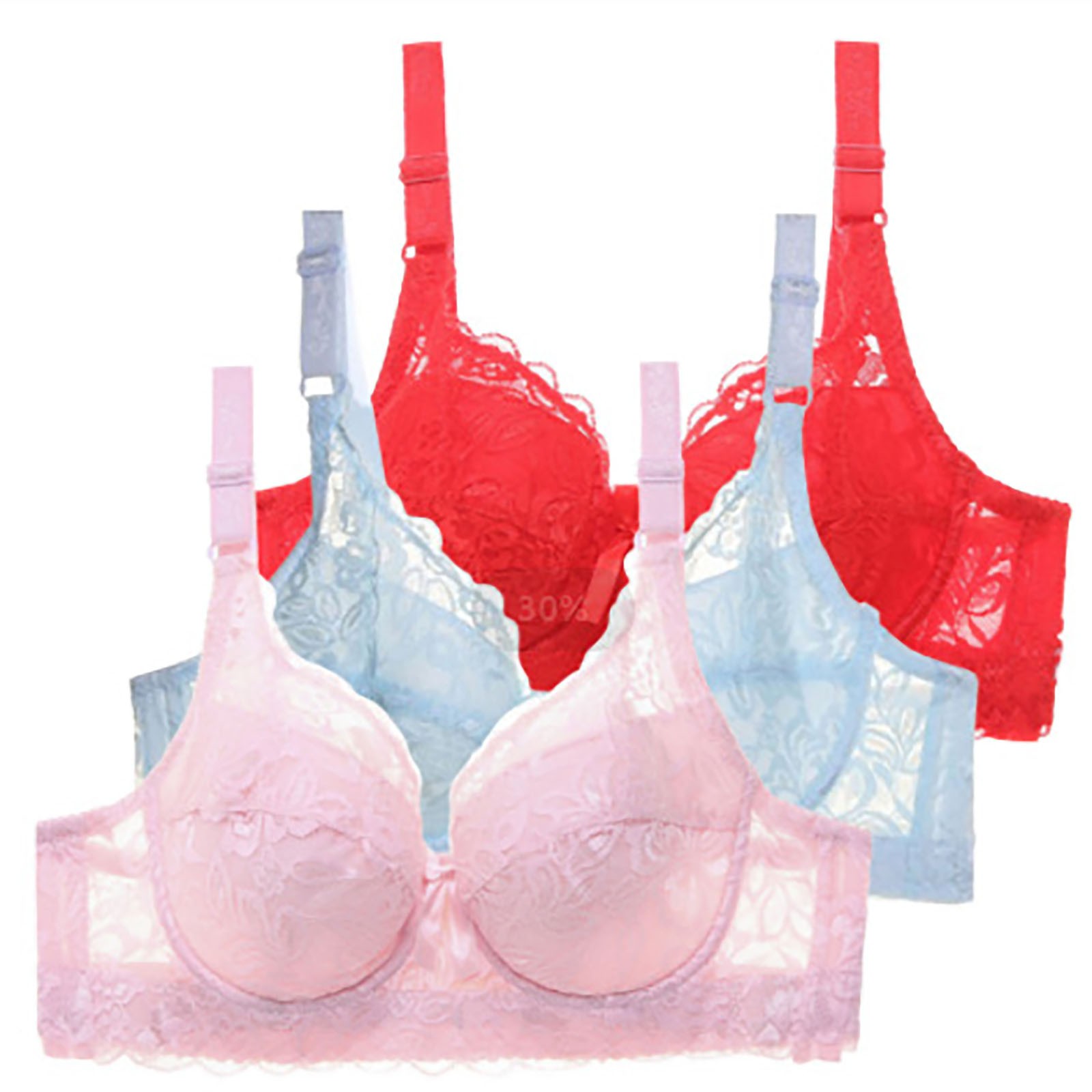 JGQJGAK Pink High Support Adjustable Strap Full Coverage Wireless Bras ...