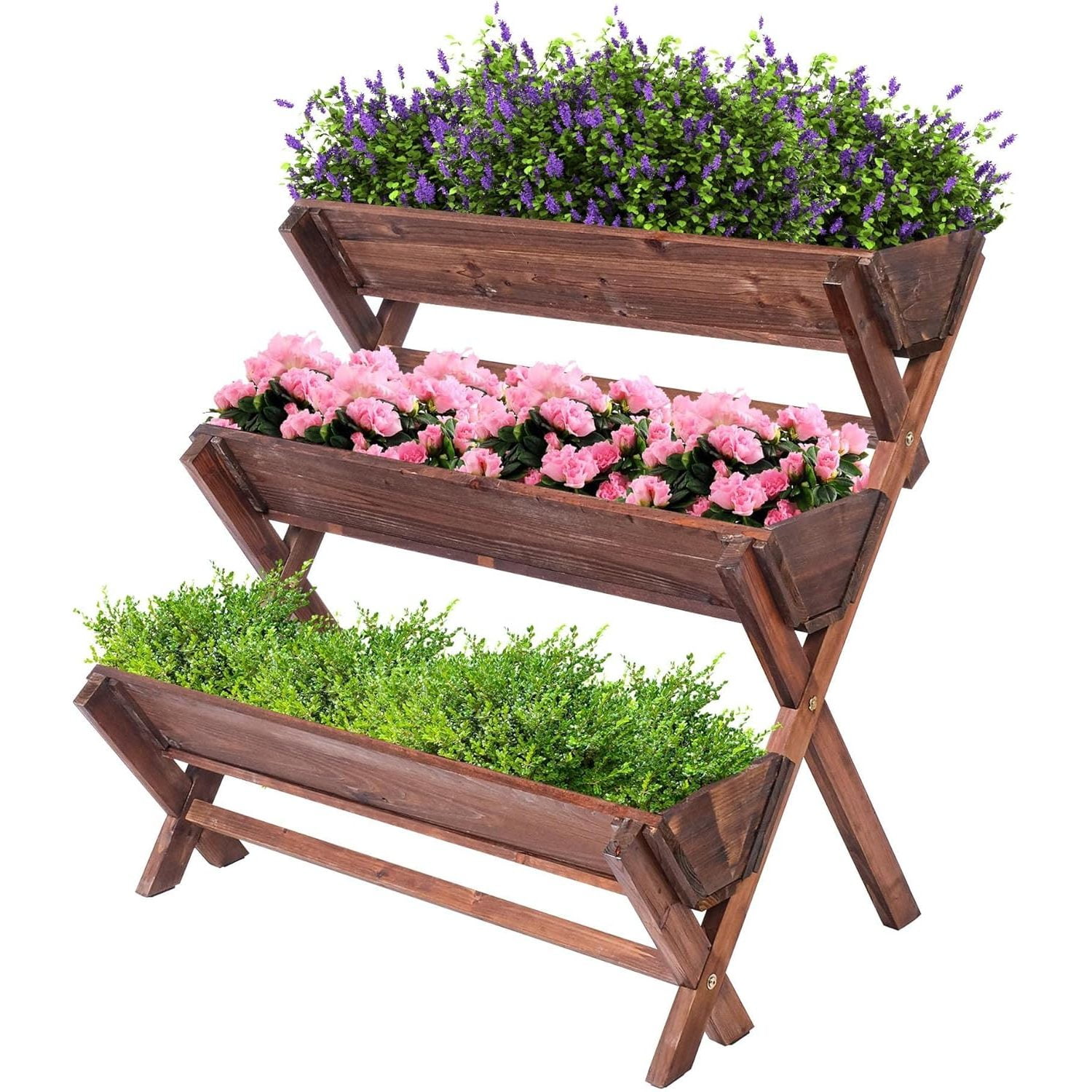 JGSP 3 Tier Vertical Garden Planter,Vertical Wooden Raised Garden Bed w ...