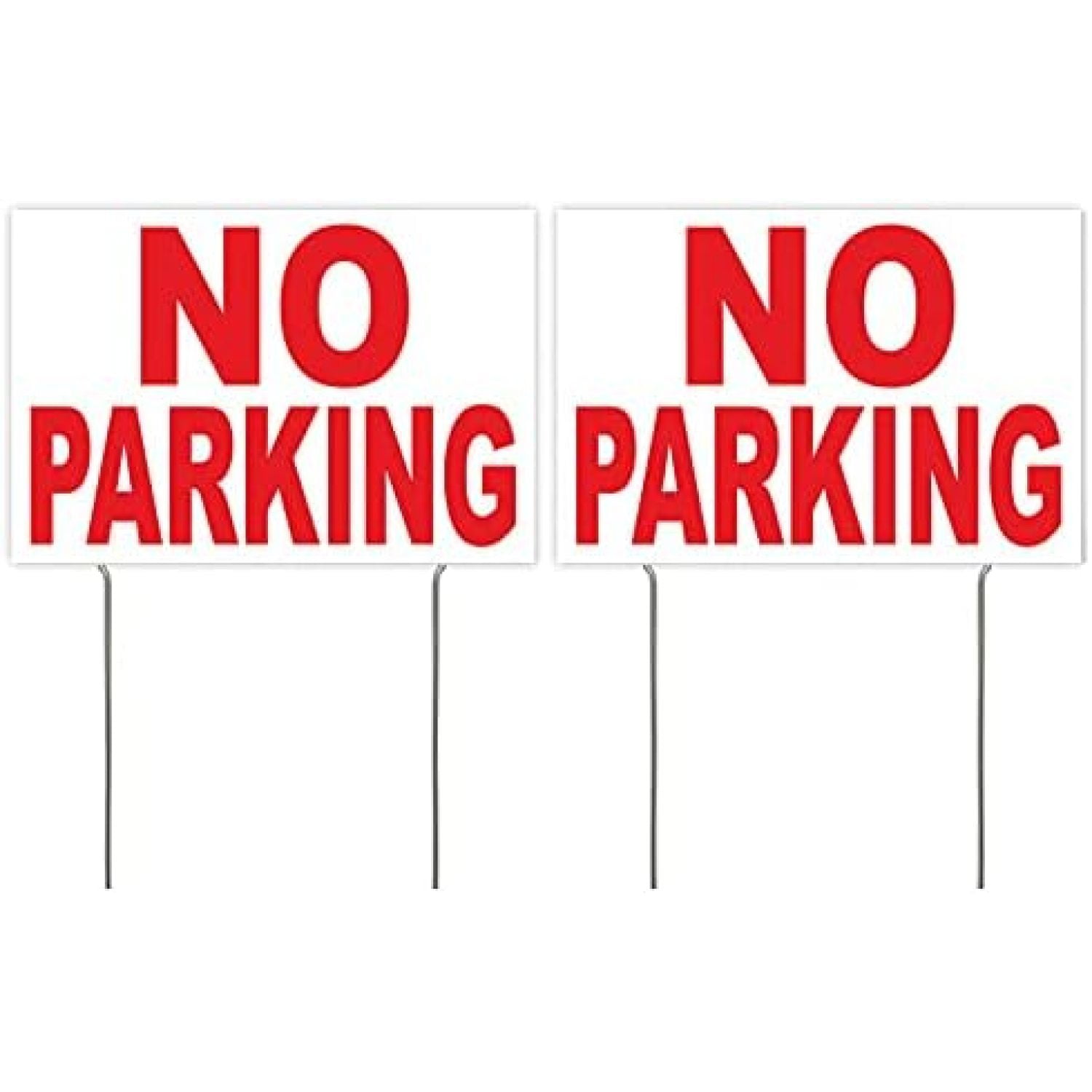 JGSP 8x12 Inch NO Parking Yard Sign with Stake wb - 2 Pack - Walmart.com