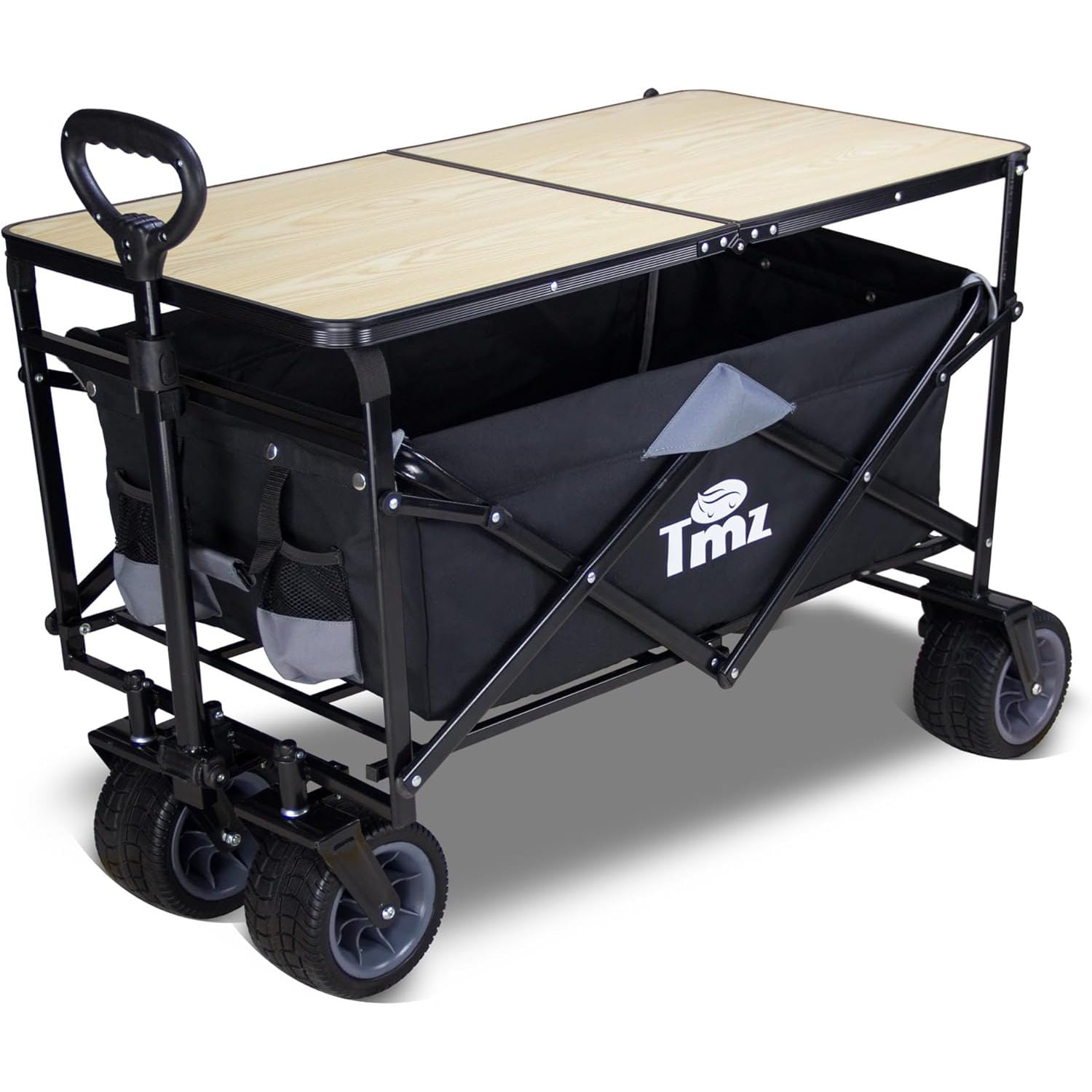 JGSP All Terrain Utility Folding Wagon with Foldable Camping Dining ...