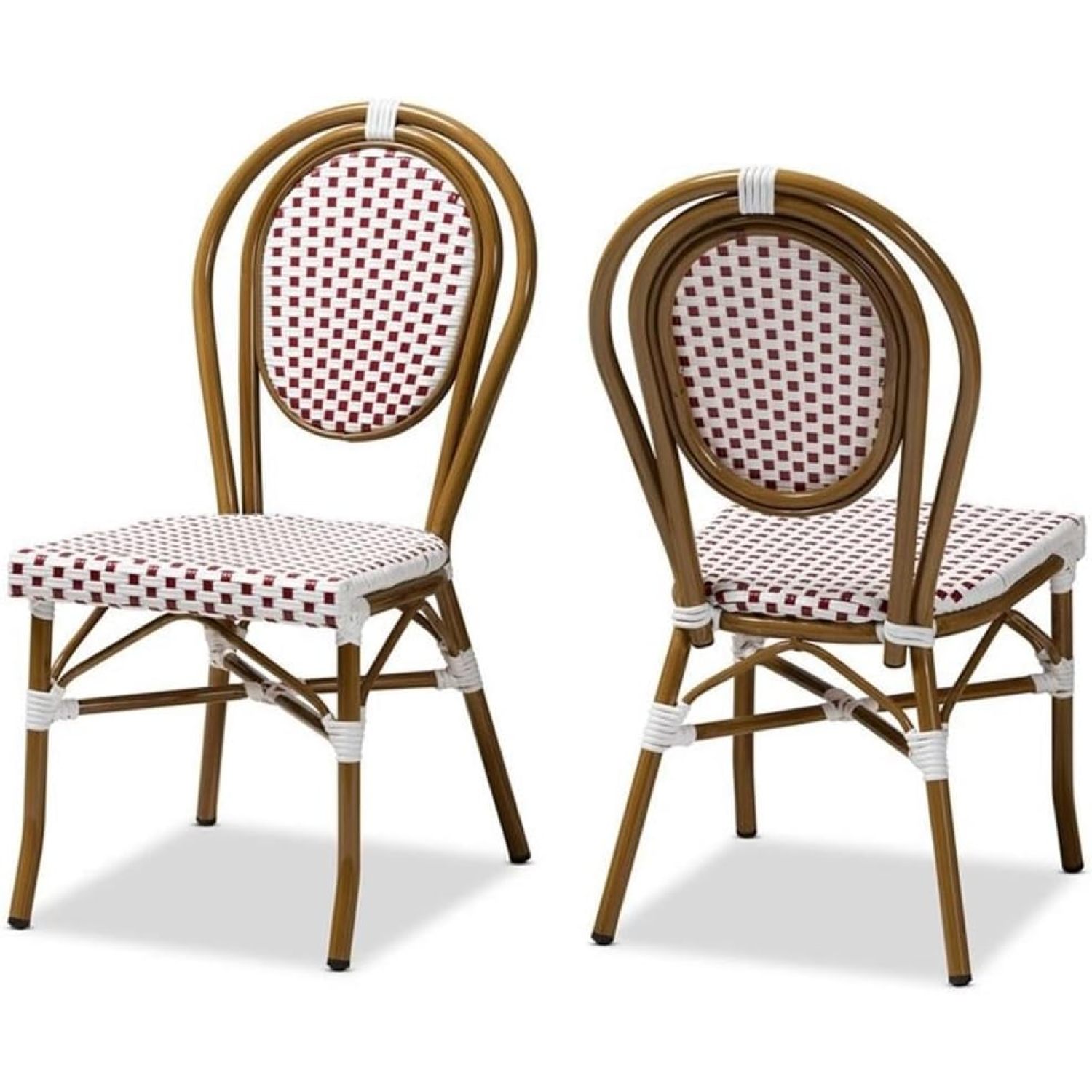 JGSP Gauthier Classic French Indoor and Outdoor Red and White Bamboo ...