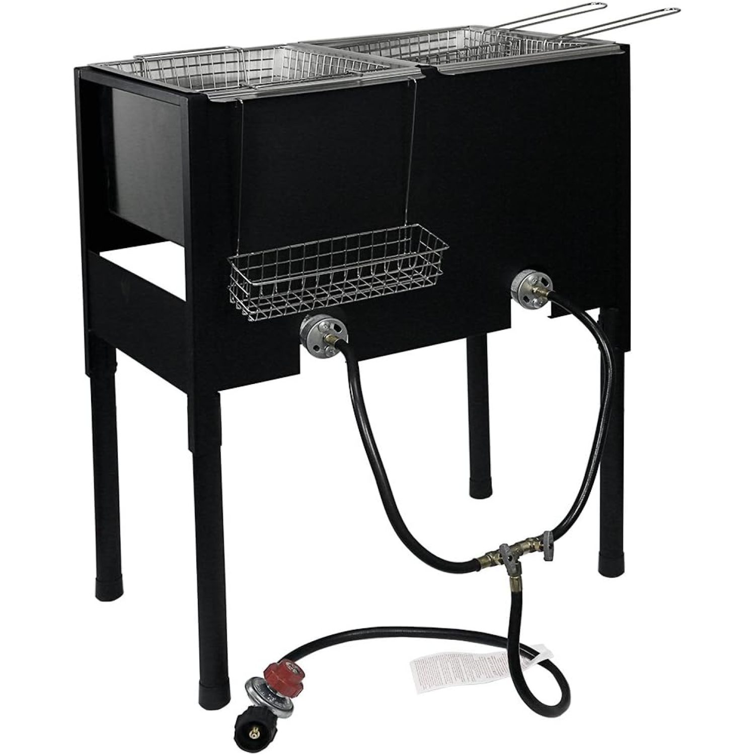JGSP High-Pressure Triple Basket Deep Fryer Dual Burner Propane Burner ...