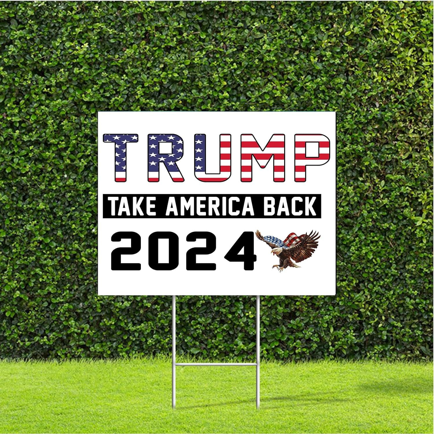 JGSP Trump Take Back America 2024 Red White & Blue Flag Yard Sign with ...