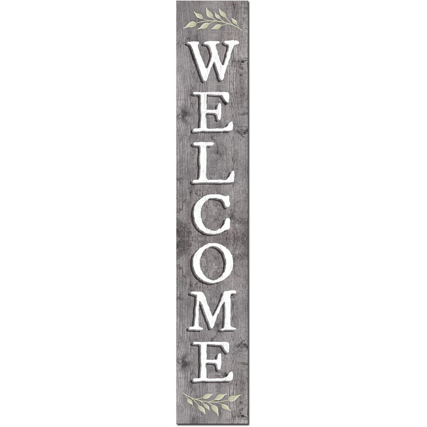 JGSP Welcome Gray w/Sprig Porch Board Sign, multicolor for Front Door ...