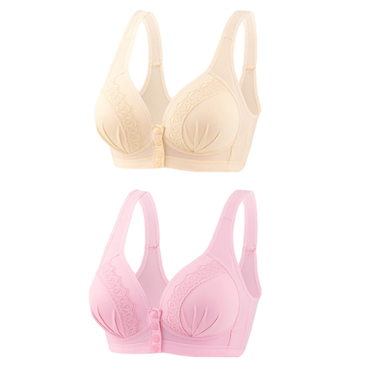 JGTDBPO 2PCS Nursing Bras for Breastfeeding Front Closure Plus Size ...