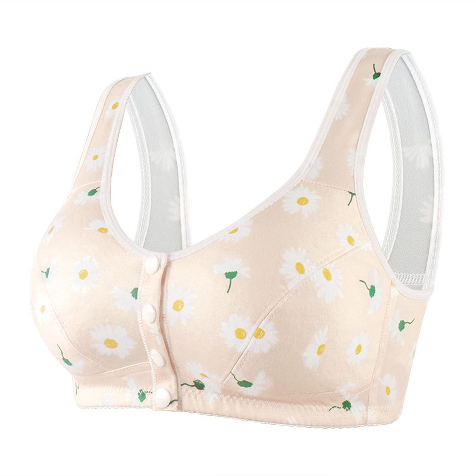 JGTDBPO Front Button Bra For Women No Underwire Extra-Elastic High ...