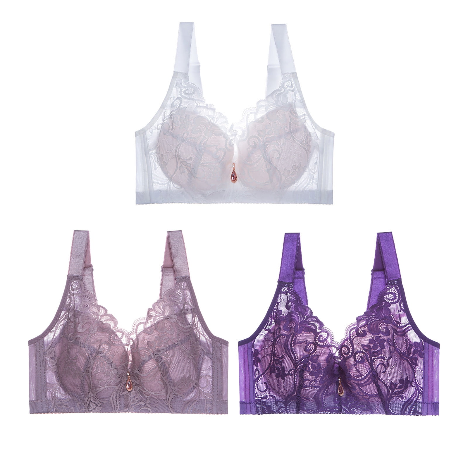 JGTDBPO Front Closure Bras For Women No Underwire Plus Size Full ...
