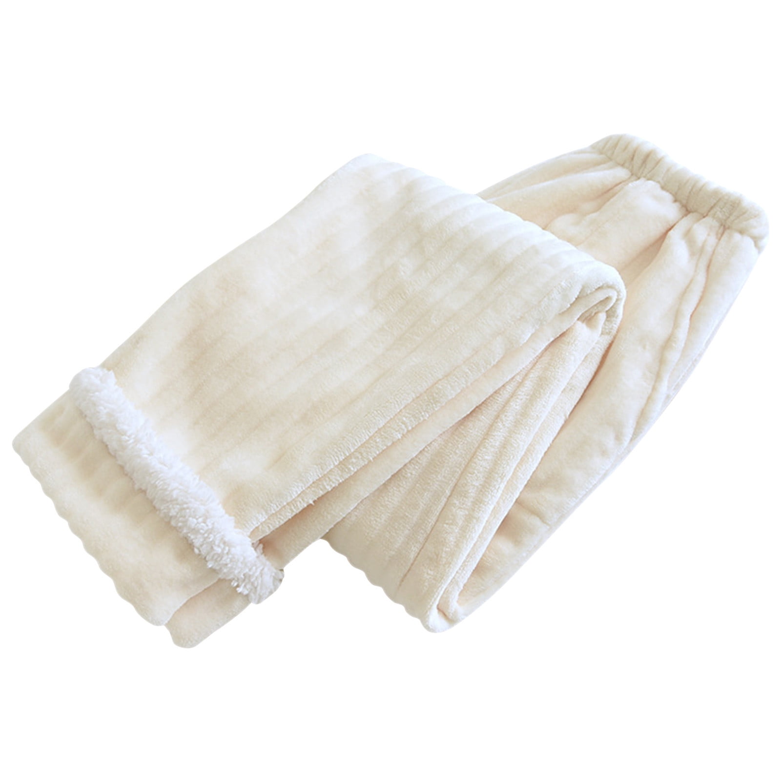 fheaev Fuzzy Pants For Women Winter Cozy Pants Warm Soft Fleece Pajama ...