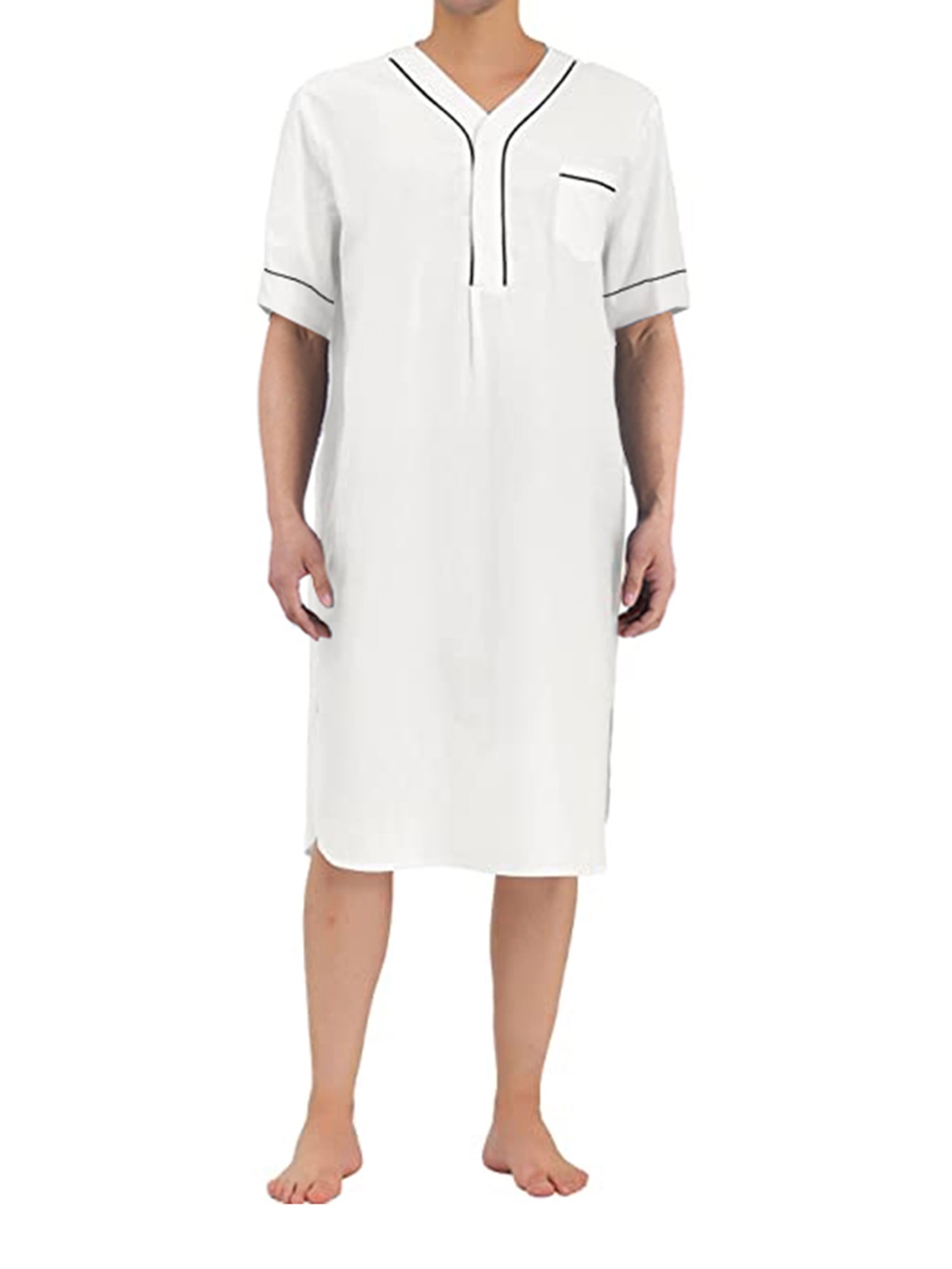 JGTDBPO Kaftan for men long sleeve Men's Nightshirt Long Sleeve ...