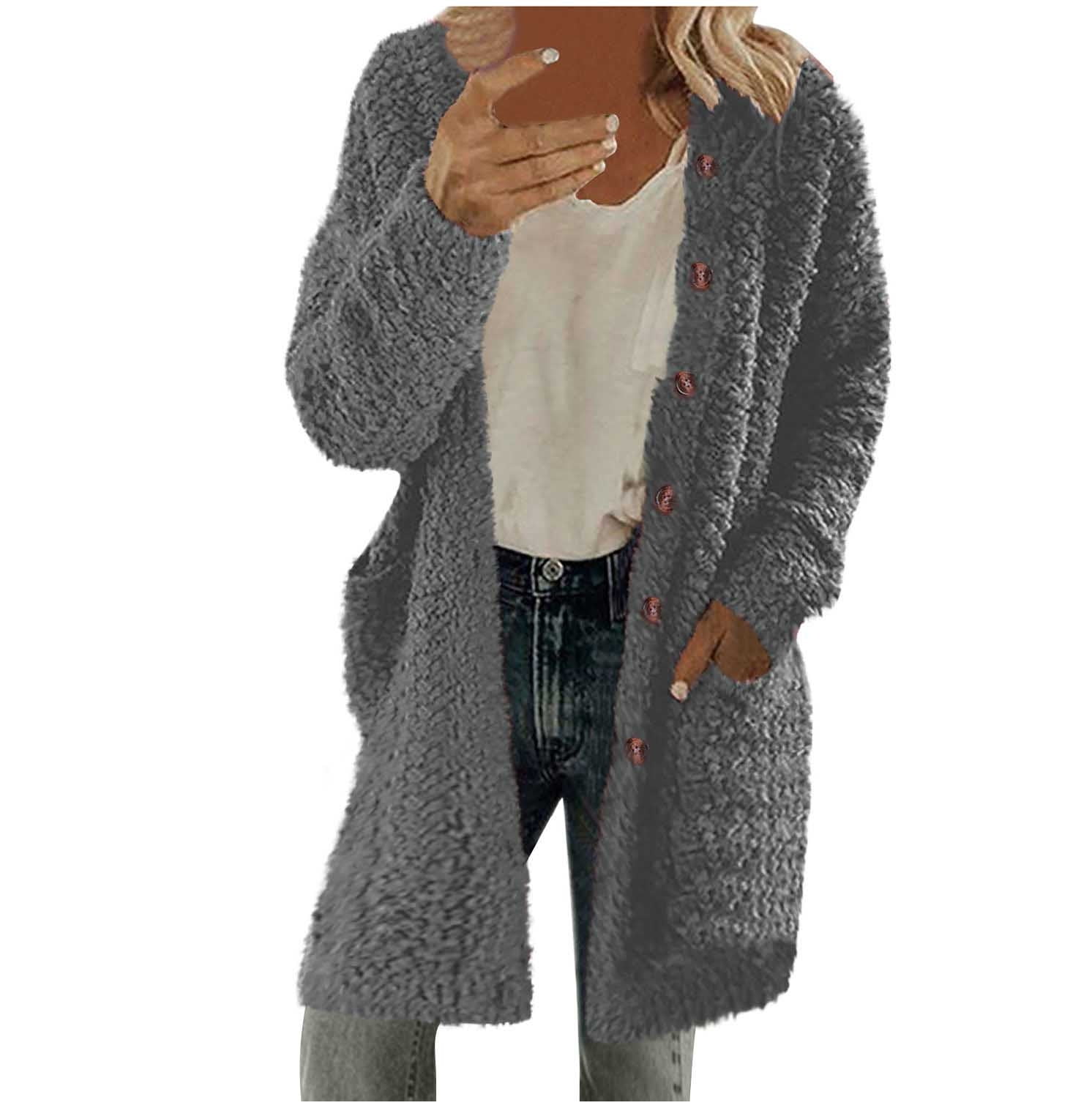JGTDBPO Long Oversized Cardigans Sweaters For Women Open Front Long ...