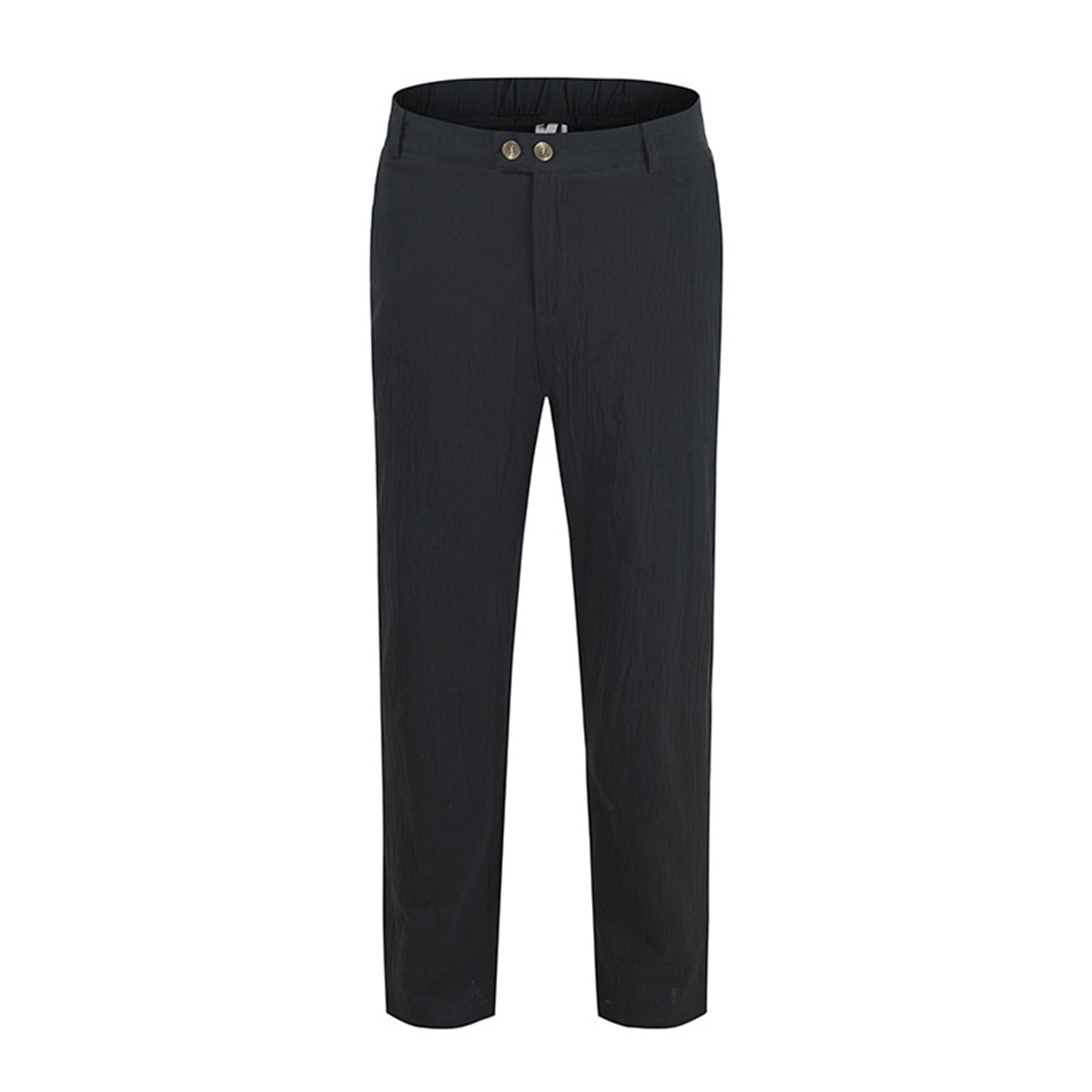 JGTDBPO Pants Men Summer Elastic Waist Drawstring Breathable Button ...