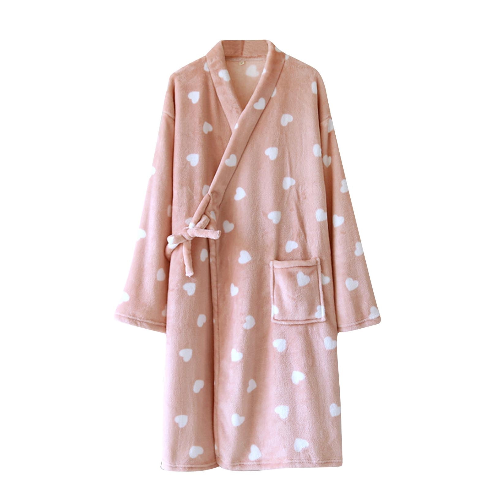 JGTDBPO Plush Fleece Robe For Women Cozy Warm Long Bathrobe Thick Fuzzy ...