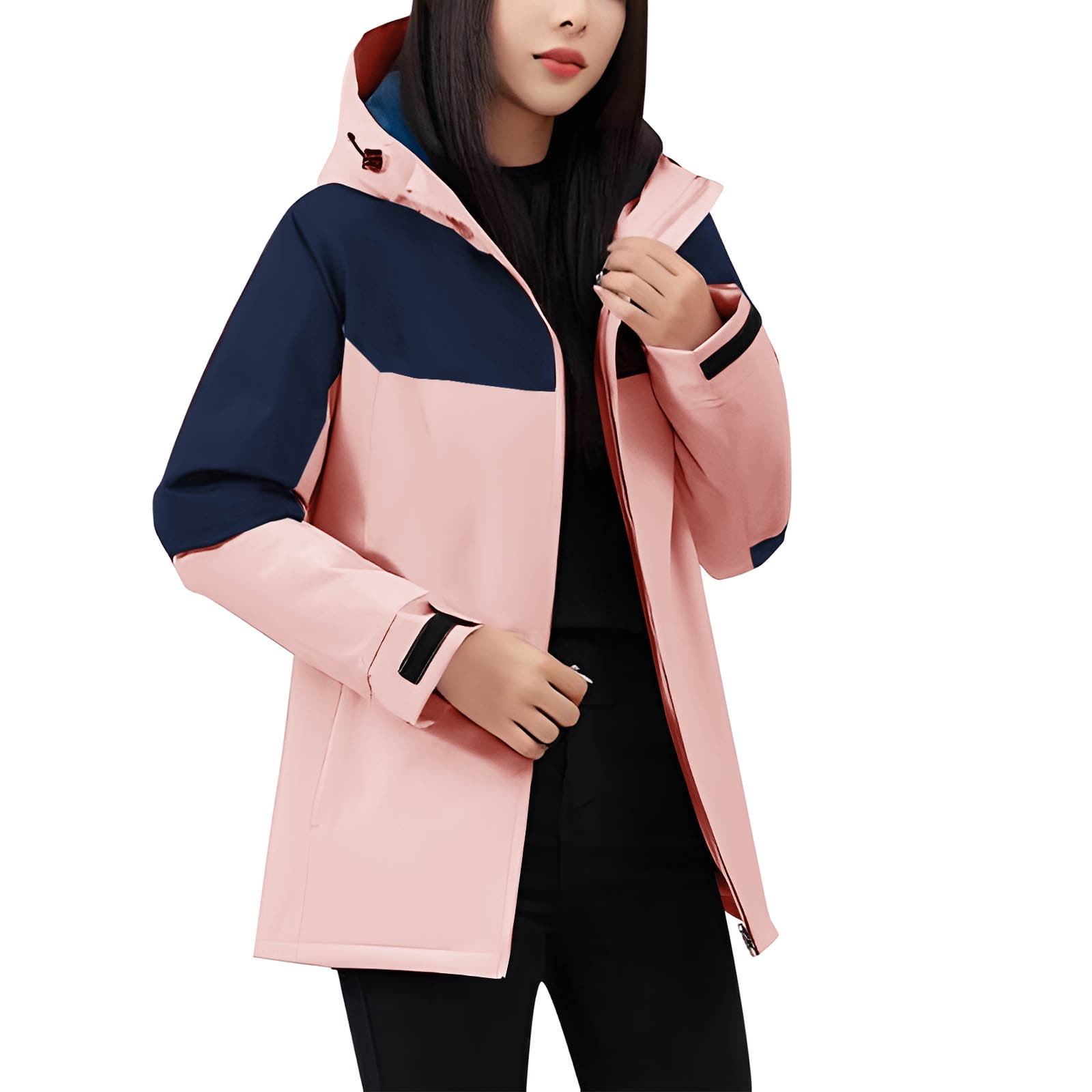 JGTDBPO Rain Jacket For Women Long Sleeve Zipper Pocket Winter Coats ...