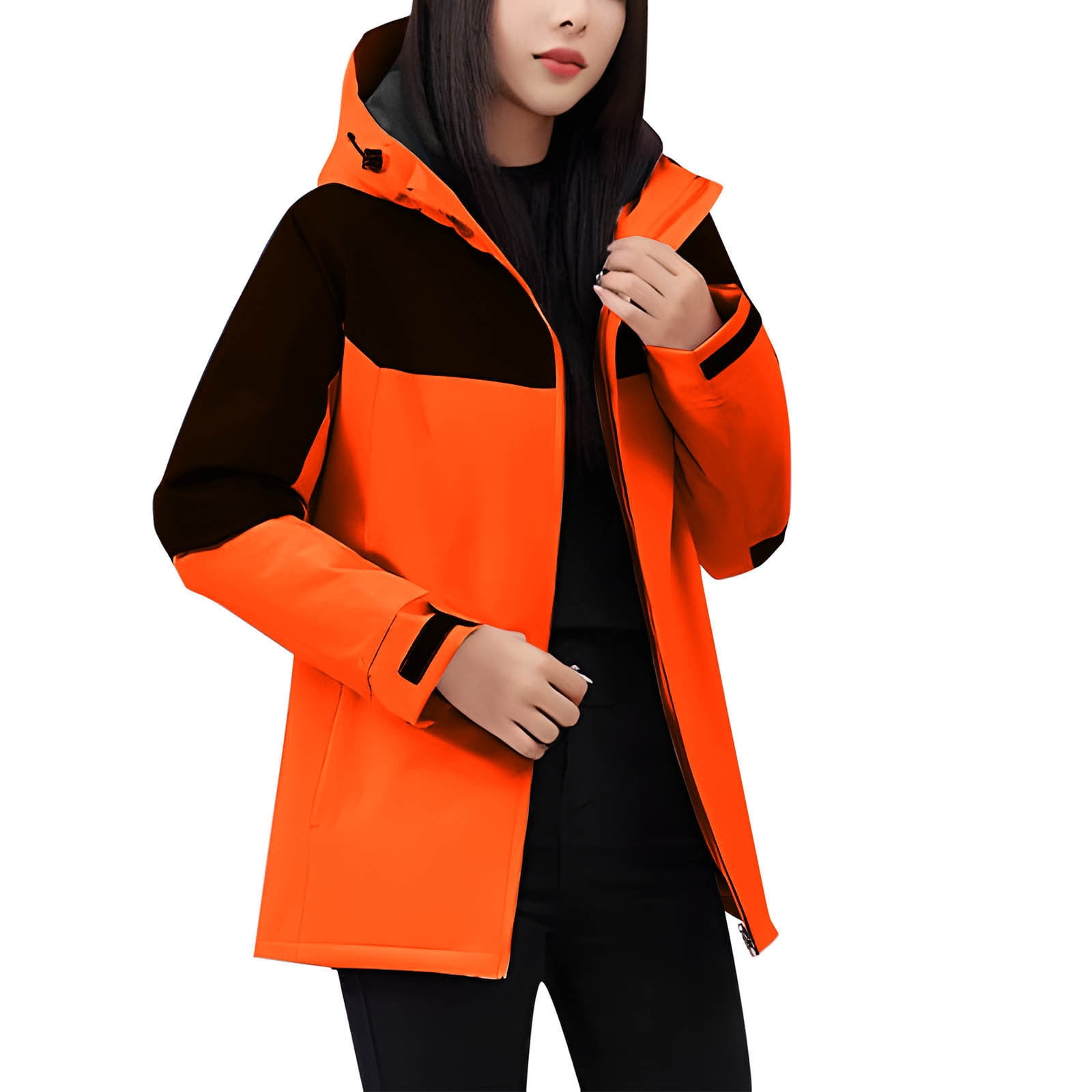 JGTDBPO Rain Jacket For Women Long Sleeve Zipper Pocket Winter Coats ...