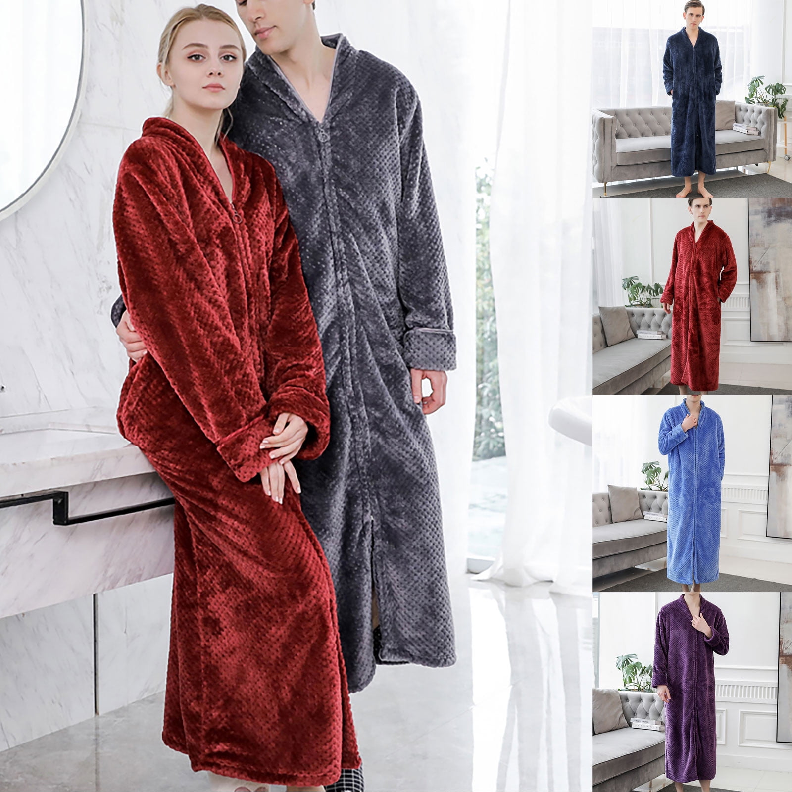JGTDBPO Robes For Women Classic Unisex Premium Cotton Night Gown ...