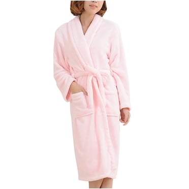 PAVILIA Premium Light Gray Fleece Robe for Women, Warm, Soft, Fluffy ...