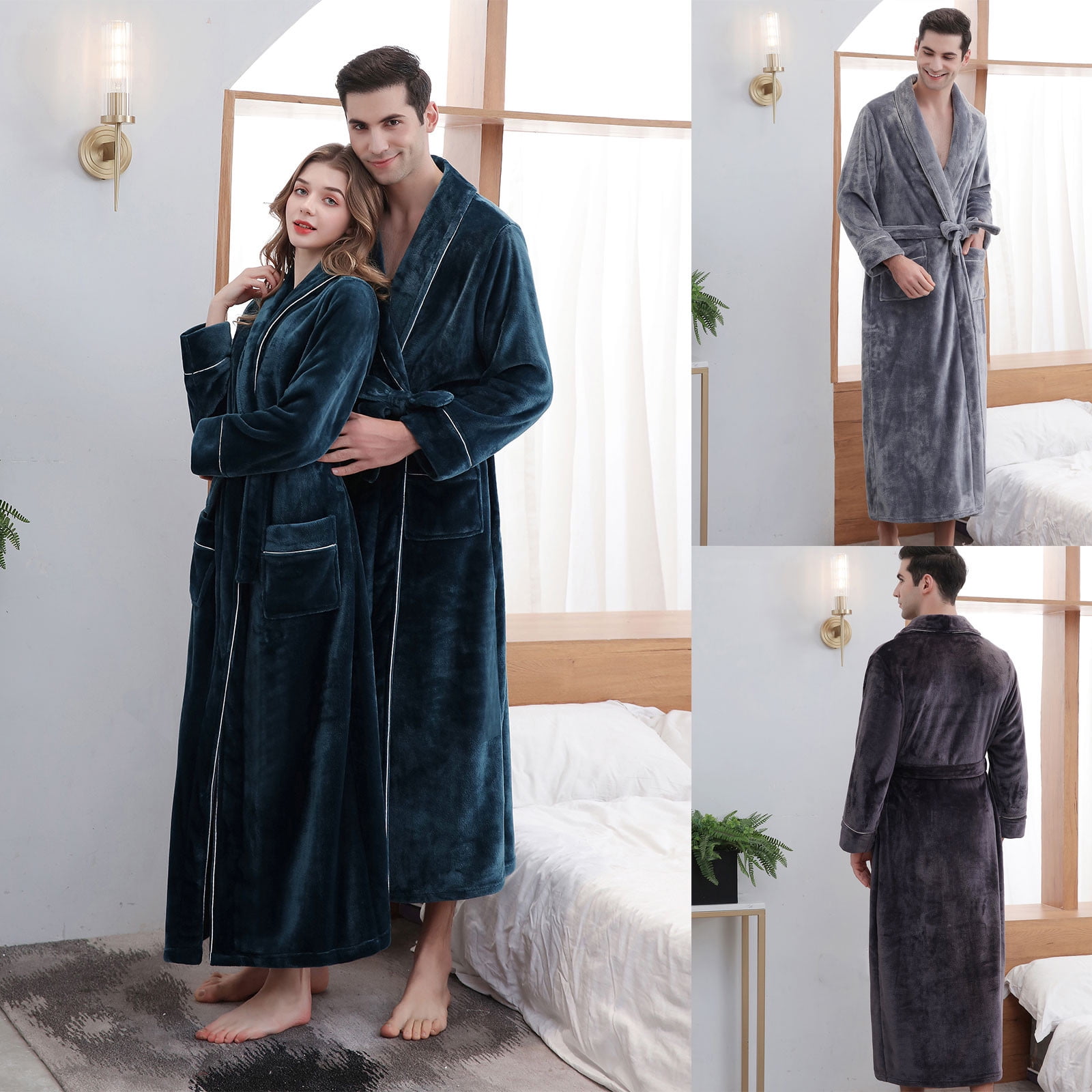 JGTDBPO Robes For Women Classic Unisex Premium Cotton Warm Thick And ...