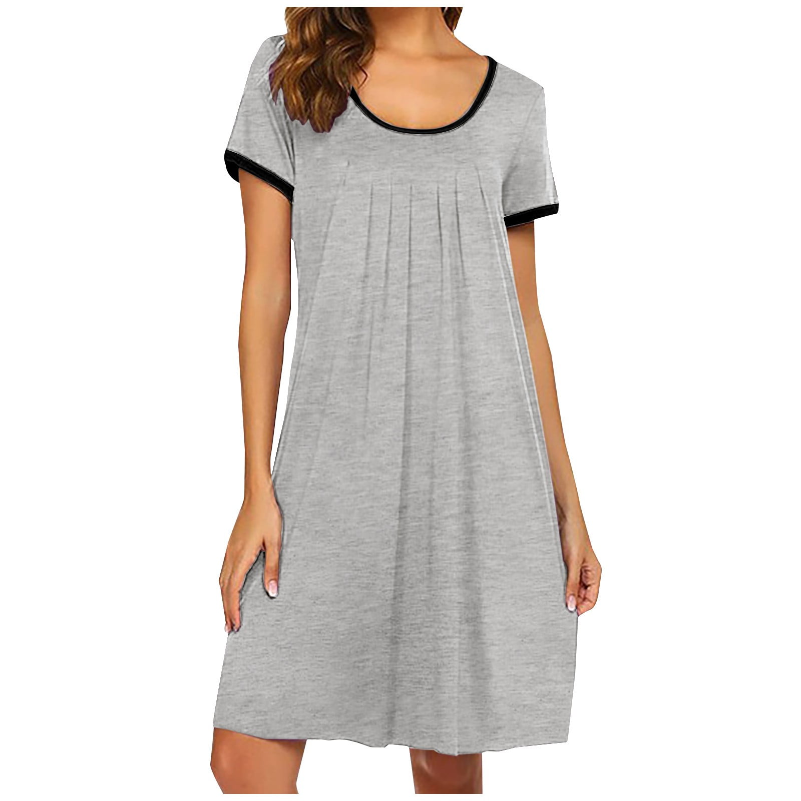 JGTDBPO Summer T-Shirts Dresses For Women Short Sleeves Nightgown Super ...