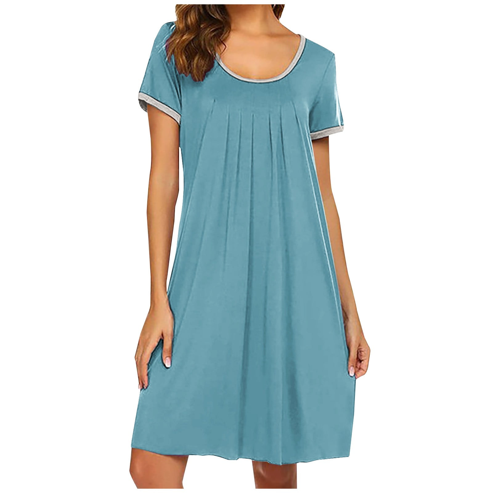 JGTDBPO Summer T-Shirts Dresses For Women Short Sleeves Nightgown Super ...