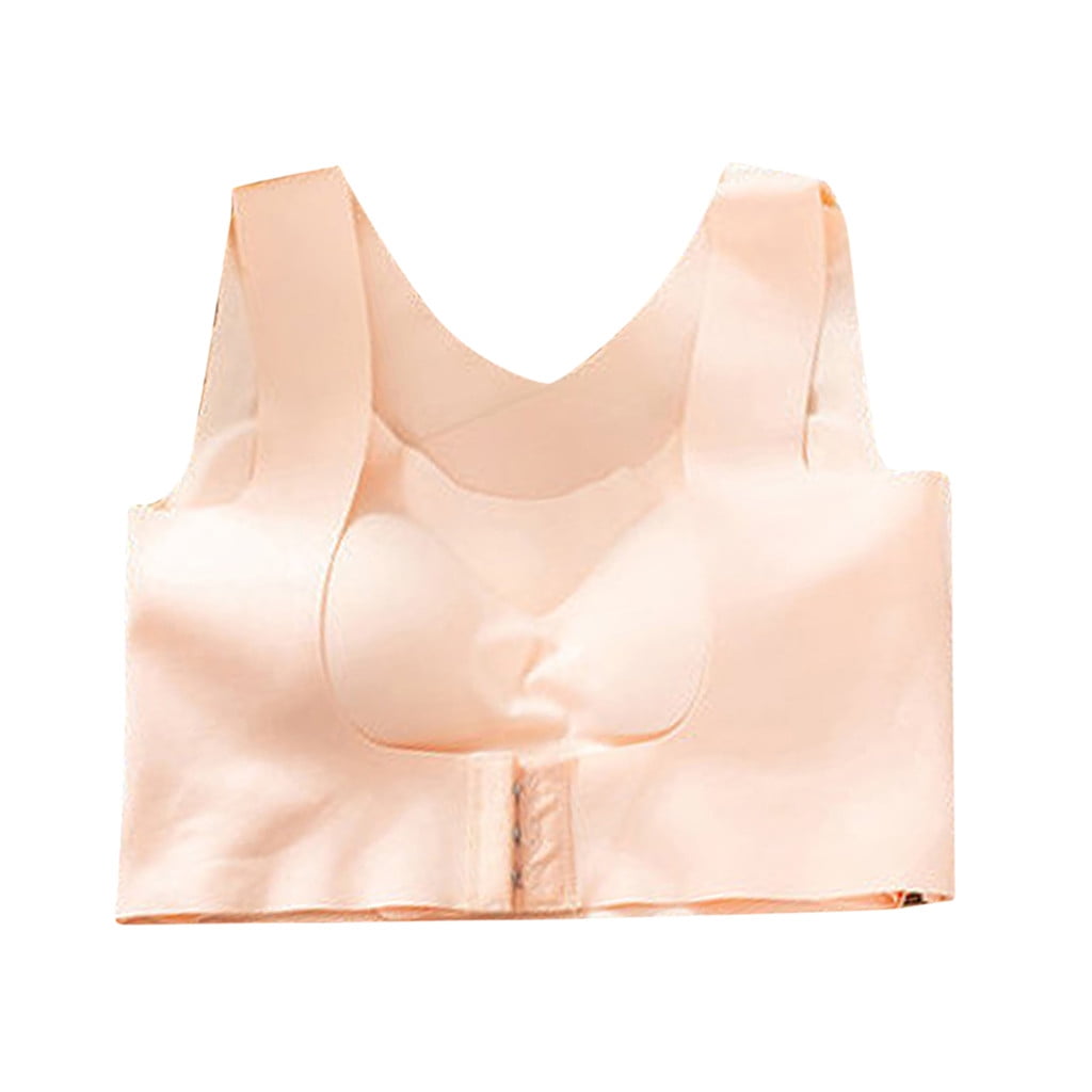 JGTDBPO Women Front Buckle Chest support yoga vest Wireless Sport Bra ...