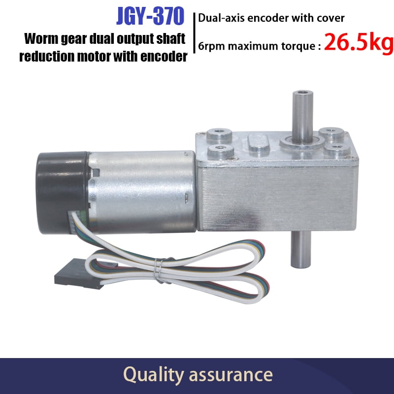 JGY-370 Encoder Signal Feedback Speed Measurement, Turbo Worm Double Out Shaft Deceleration High ...