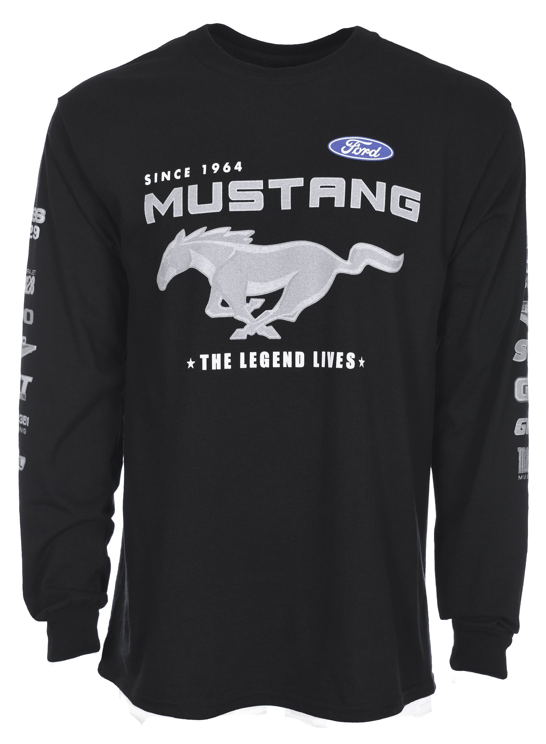 JH Design Group Men's Ford Mustang Long Sleeve Crew Neck T-Shirt Front ...