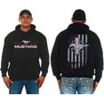 JH Design Mens Ford Mustang Hoodie, Distressed Flag Pullover Sweatshirt ...