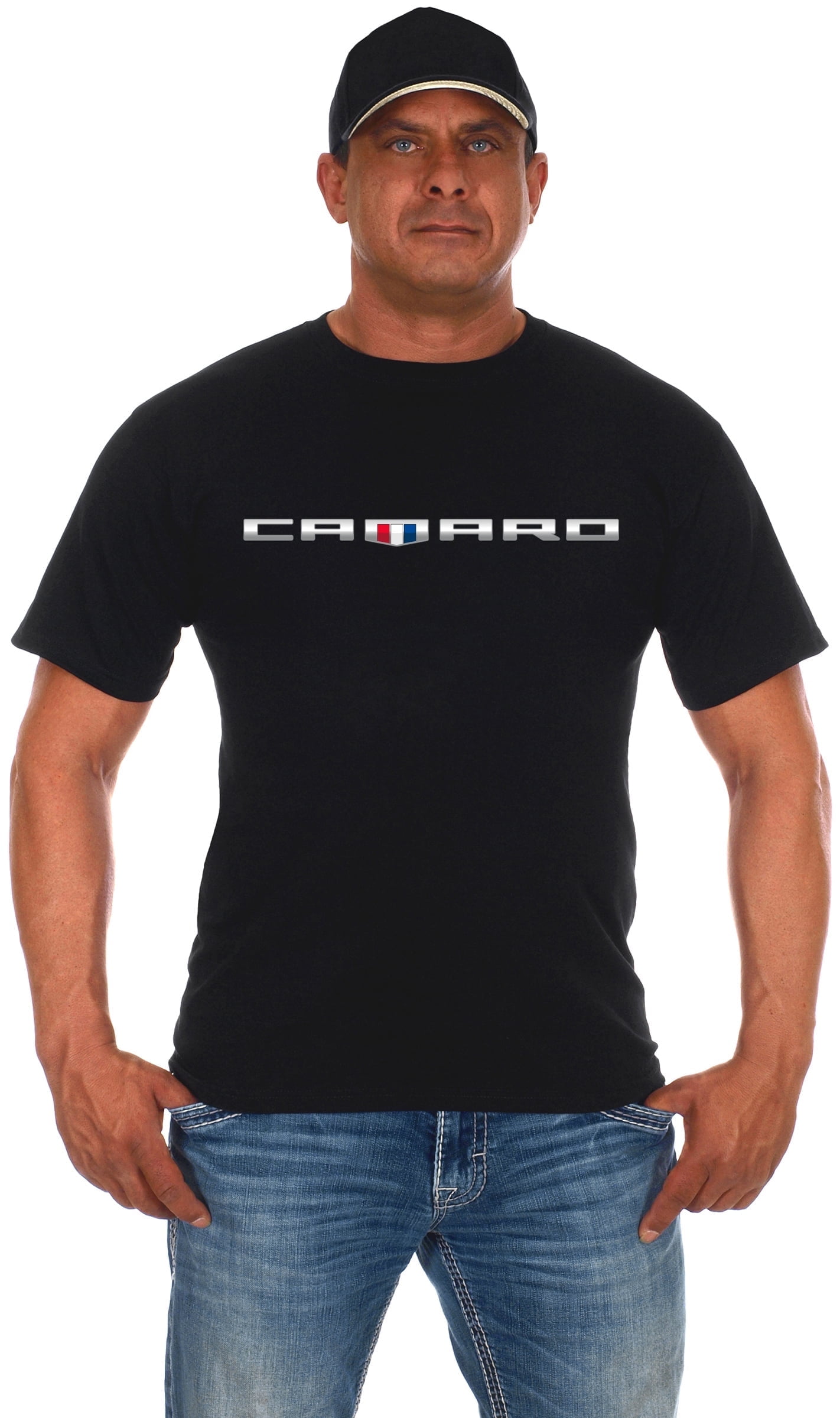JH Design Men's Chevy Camaro Shield T-Shirt Short Sleeve Crew Neck ...