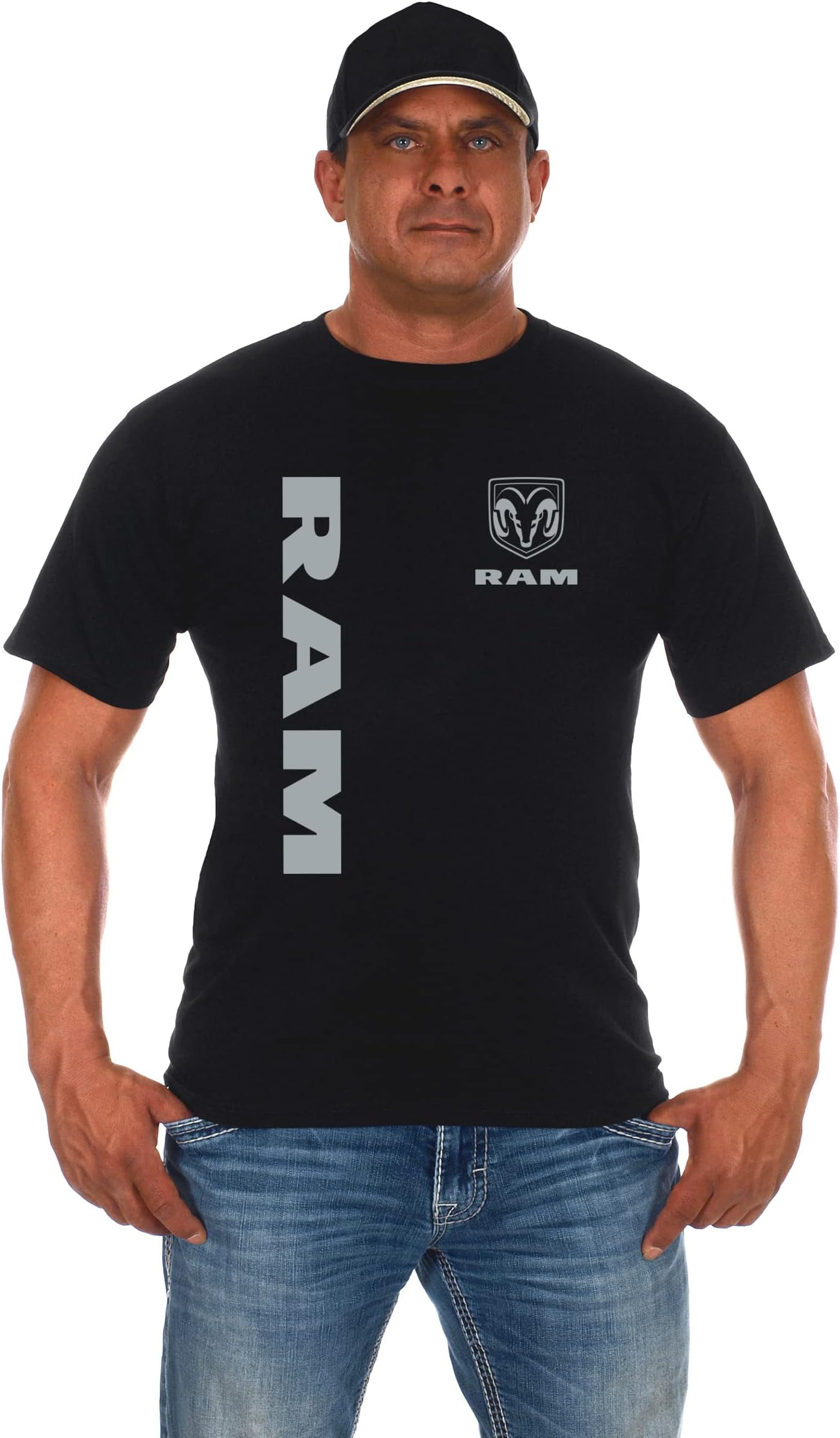 JH Design Men's Dodge Ram Classic T-Shirt Short Sleeve Crew Neck Shirt ...