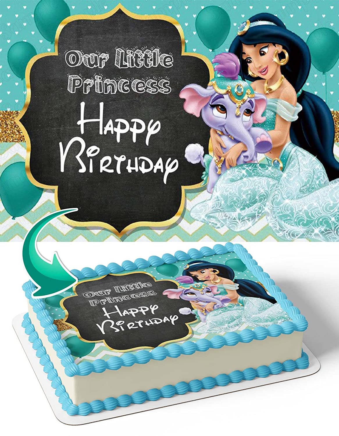 JH Edible Cake Image Topper Birthday Cake Banner 1/4 Sheet - Walmart.com
